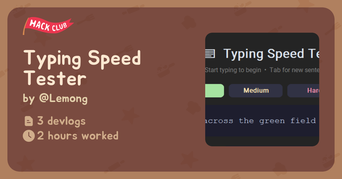 Typing Speed Tester - Flavortown