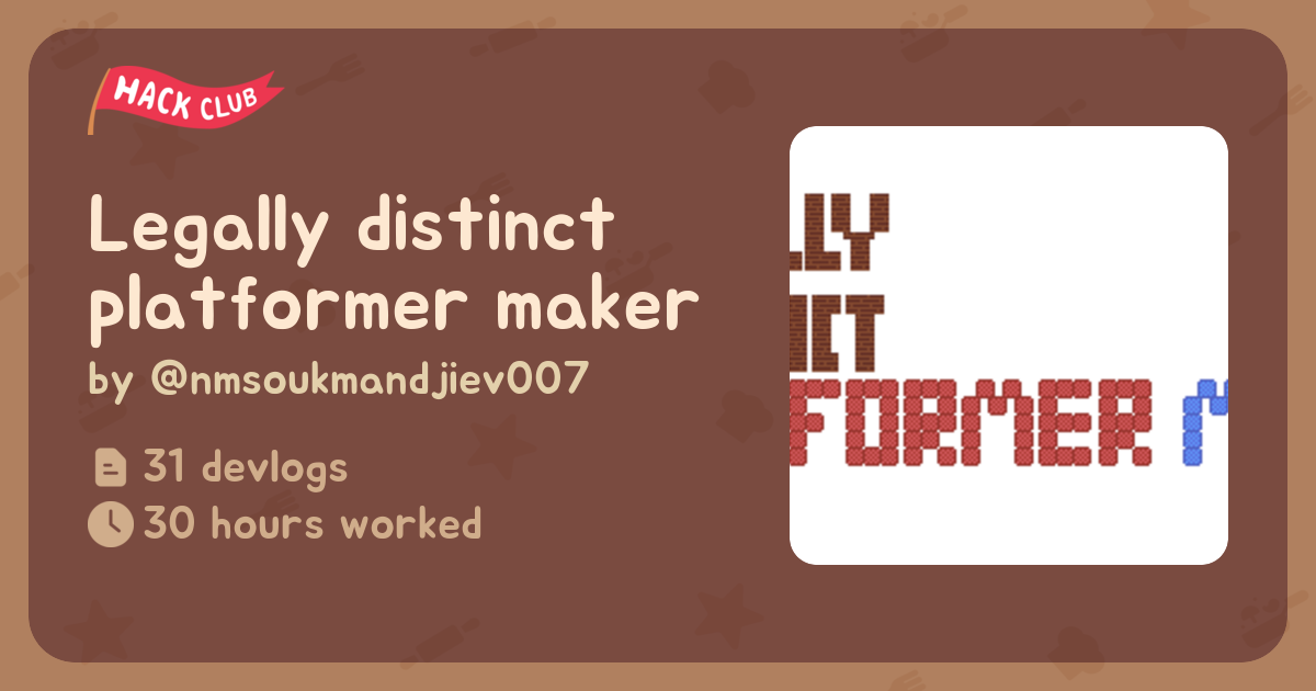 Legally distinct platformer maker - Flavortown