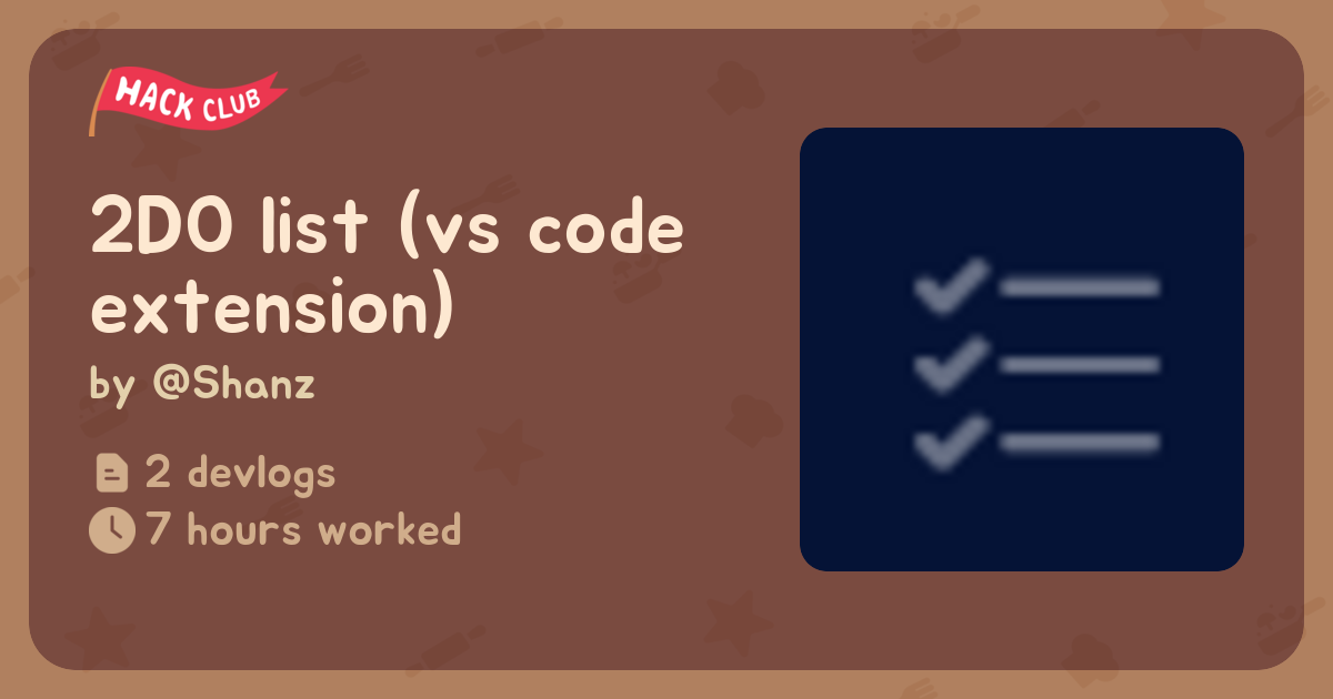 2DO list (vs code extension) - Flavortown