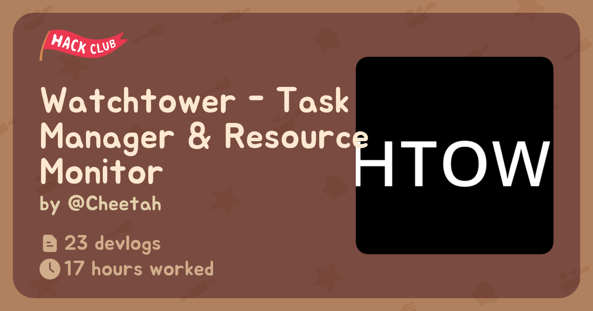 Watchtower - Task Manager & Resource Monitor - Flavortown