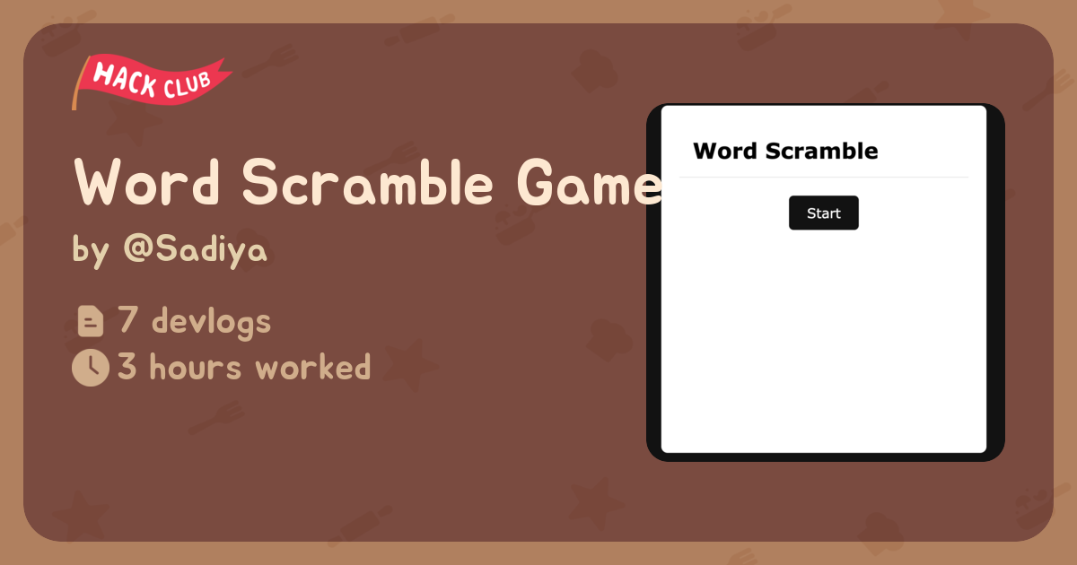 Word Scramble Game - Flavortown