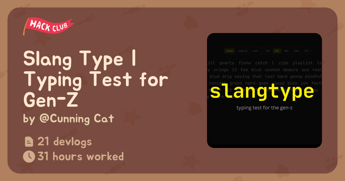 Slang Type | Typing Test for Gen-Z - Flavortown